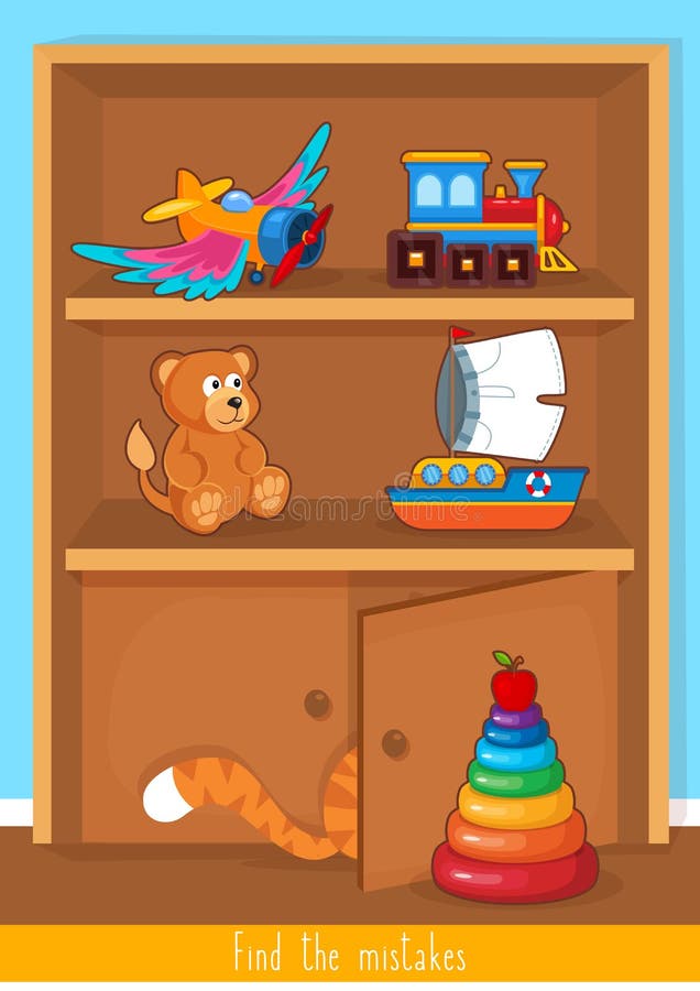 Educational Children Game. Logic Game for Kids. Find All Mistakes Stock ...