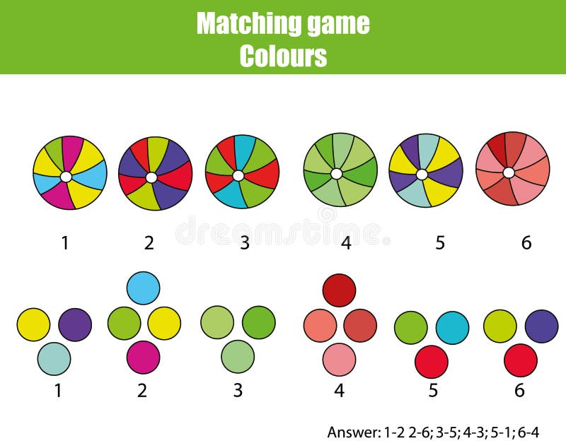 Educational Children Game. Match by Color. Find Pairs of Birds and ...