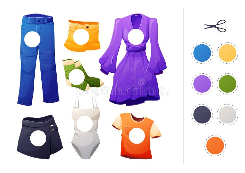 Educational Children S Patch Game. Learning Basic Colors, Cutting and ...