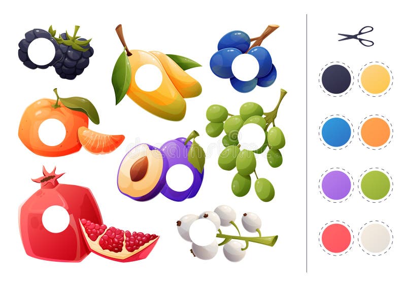 Educational Children S Patch Game. Learning Basic Colors, Cutting and ...