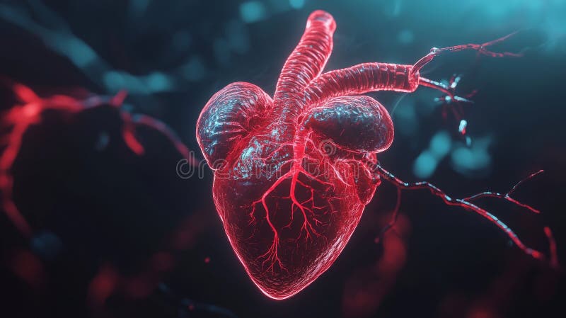 Educational Close-up Visualization of a 3D Model Displaying the ...