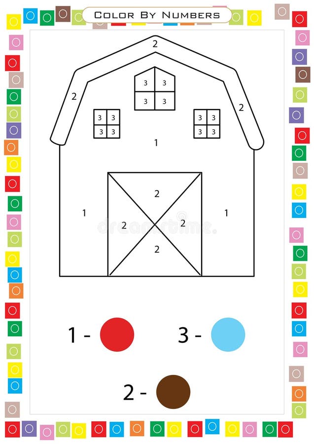 Set of "Color by Numbers" Pages for Kids Stock Illustration ...