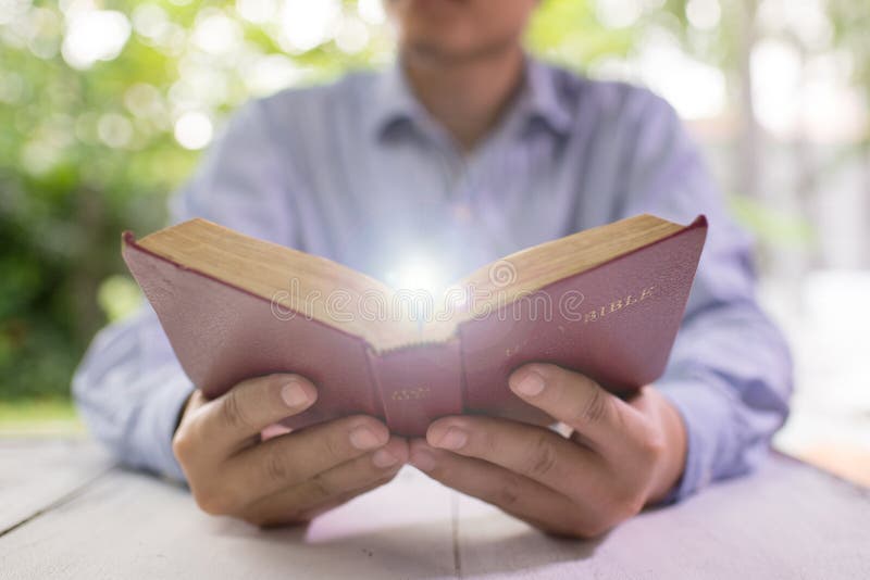 Educational Concept. Old Book in Man& X27;s Hand Stock Image - Image of ...