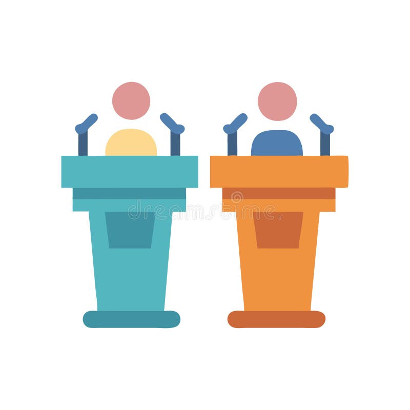 Educational Debate Podium Icon Stock Vector - Illustration of flat ...