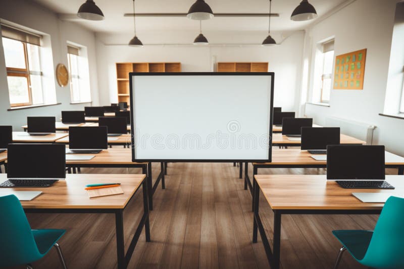 Educational Display Computer Monitor Mockup in a Technologically ...