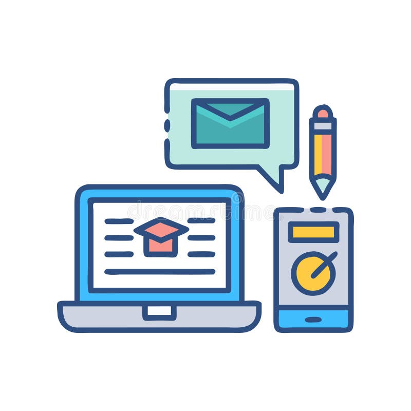 Educational E-Learning Tools Icon Stock Vector - Illustration of ...