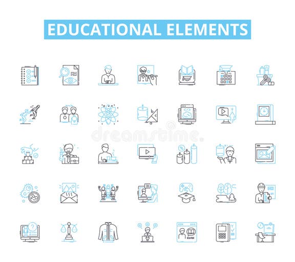 Educational Elements Linear Icons Set. Curriculum, Lesson Plans ...