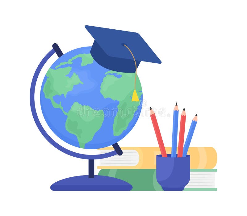 Educational Elements Semi Flat Color Vector Cartoon Illustration Stock ...