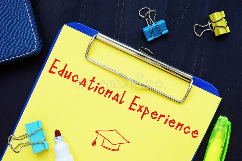 Educational Experience Inscription on the Sheet Stock Image - Image of ...