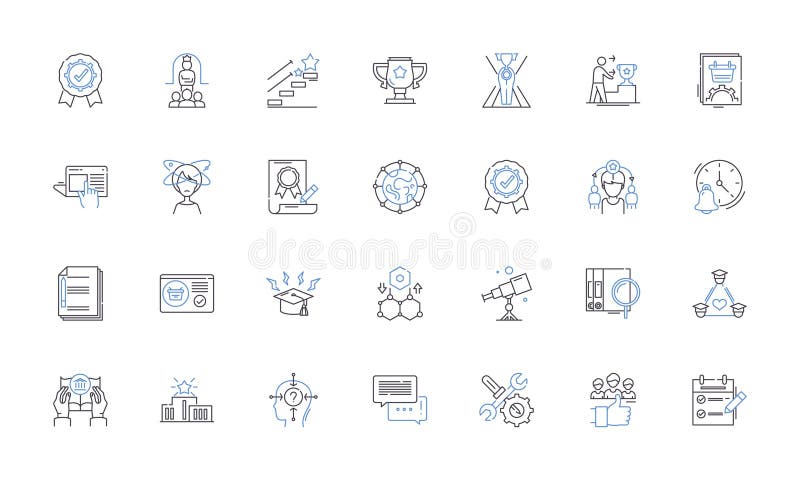 Educational Facility Line Icons Collection. Classroom, School, Learning ...