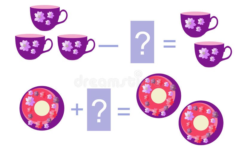 Educational Game for Children. Cartoon Illustration of Mathematical ...