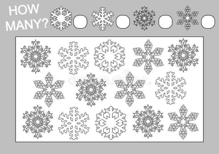 Educational Game for Children. Count How Many Objects Stock Vector ...