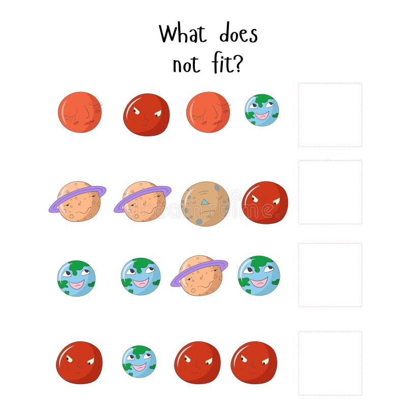 Educational Game for Children What Does Not Fit Stock Vector ...
