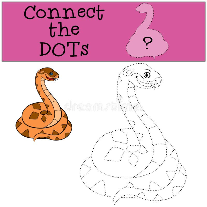 Educational Game: Connect the Dots. Little Cute Smiling Viper Stock ...