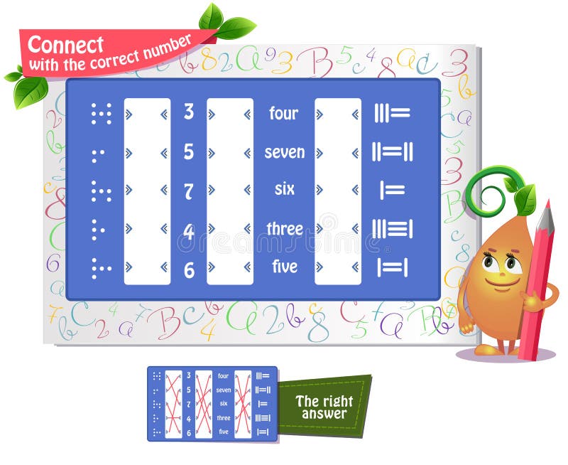 Connect with the Correct Number Stock Illustration - Illustration of ...