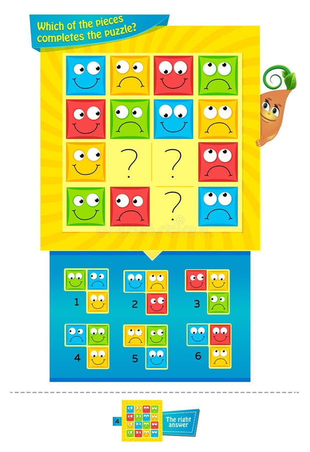 Pieces Completes the Puzzle Game Stock Illustration - Illustration of ...