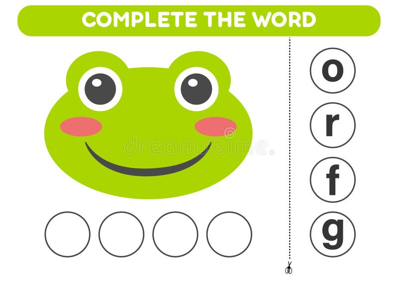 Educational Game for Kids Complete the Word Frog. Printable Worksheets ...