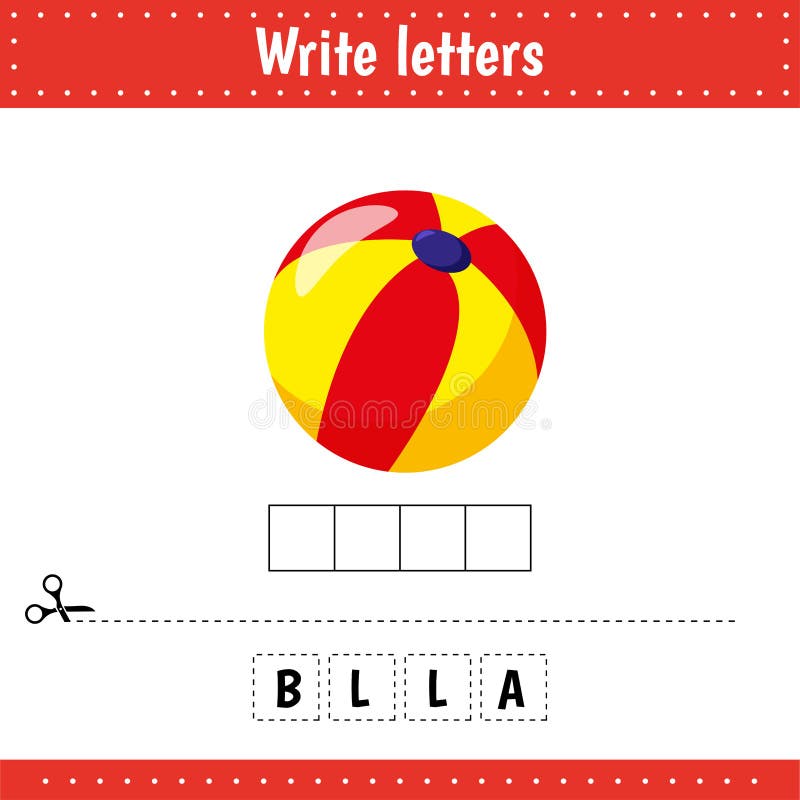 Educational Game for Kids. Crossword. Ball. Guess the Word Stock Vector ...