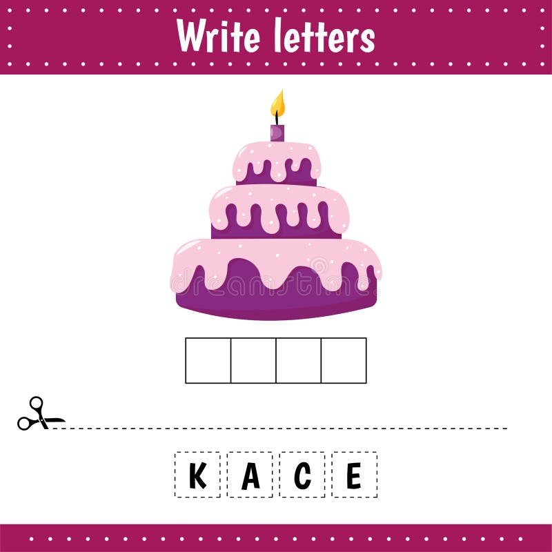 Educational Game for Kids. Crossword. Cake. Guess the Word Stock Vector ...
