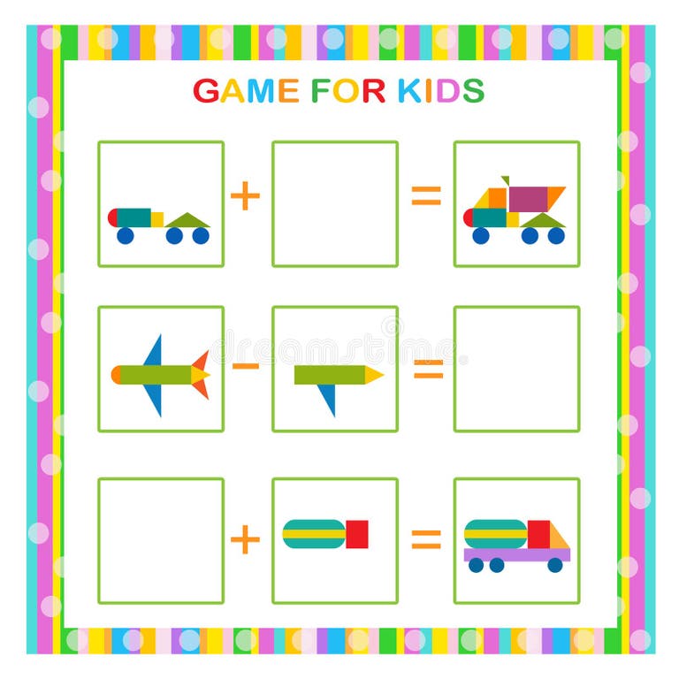Educational Game for Kids. Find and Draw the Missing Parts Stock Vector ... Educational Game for Kids. Find and Draw the Missing Parts Stock Vector ...