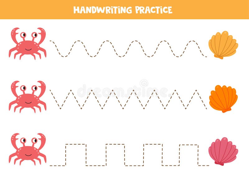 Handwriting Practice Sheet. Educational Children Game, Printable Worksheet for Kids Stock Vector ...