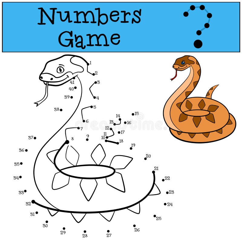 Educational Game: Numbers Game. Little Cute Viper Stock Vector ...