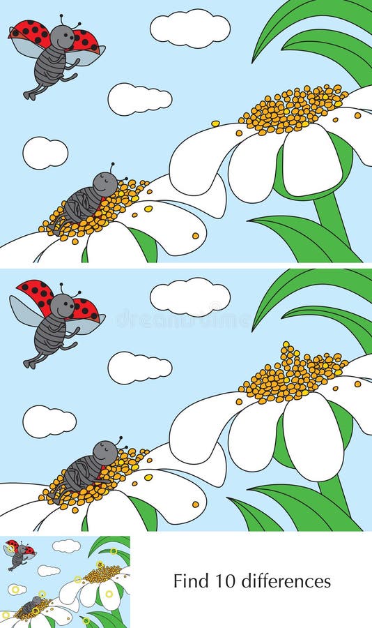 Find 10 differences stock vector. Illustration of drawing - 361060702