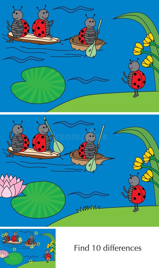 Find 10 differences stock vector. Illustration of details - 361060736