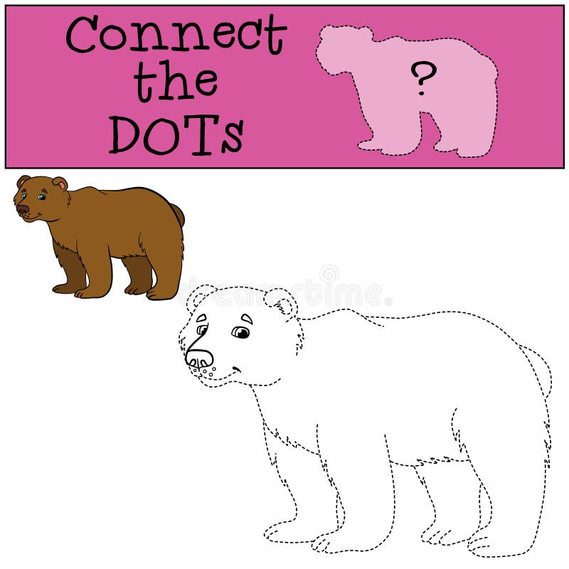 Educational Games for Kids: Connect the Dots. Cute Bear. Stock Vector ...