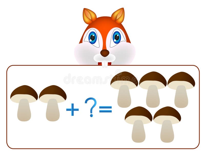 Educational Games for Kids Illustration Mathematical Addition. Stock ...