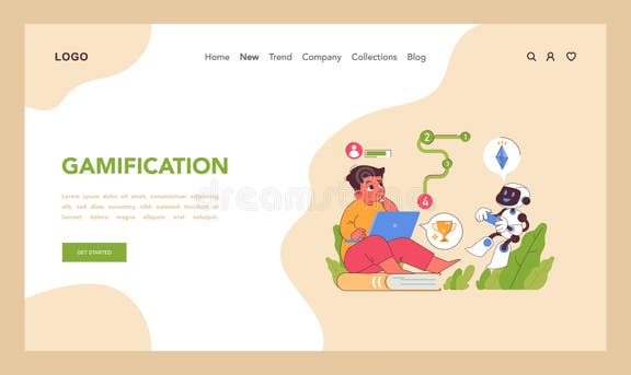 Educational Gamification Concept. Flat Vector Stock Vector ...