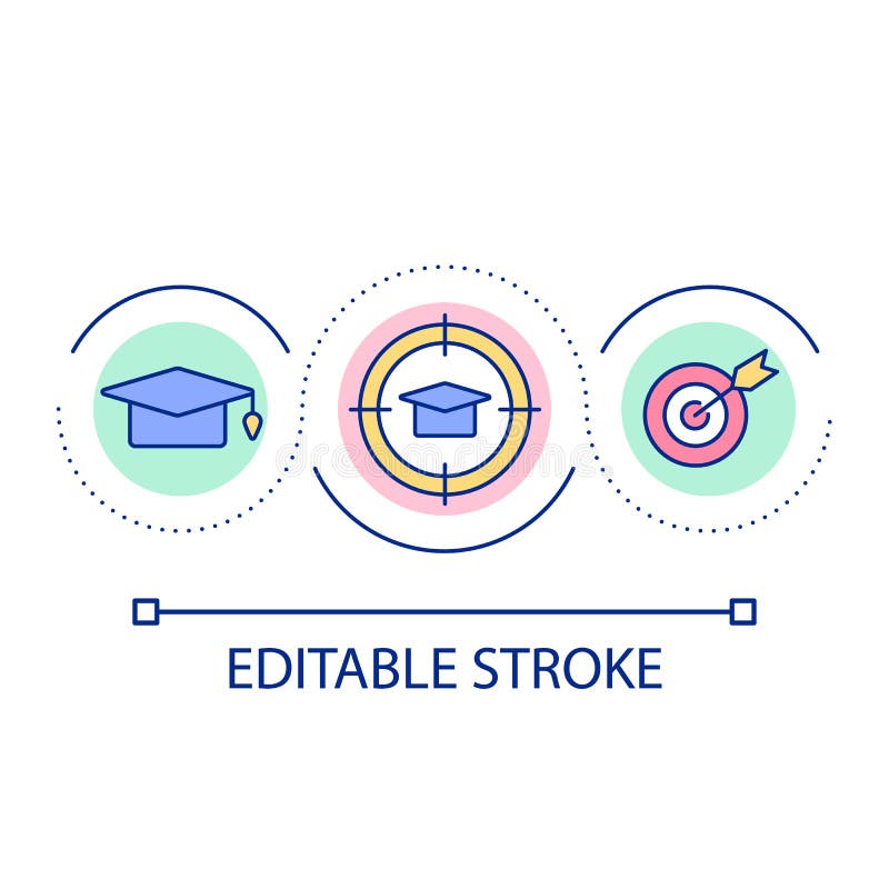 Educational Goals Setting Loop Concept Icon Stock Vector - Illustration ...
