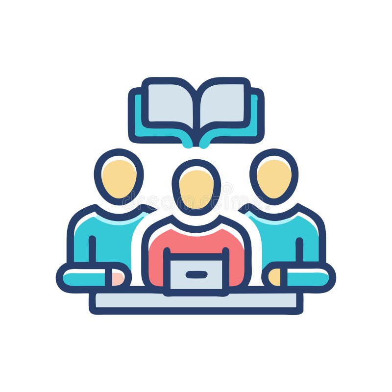 Educational Group Study Icon Stock Vector - Illustration of collection ...
