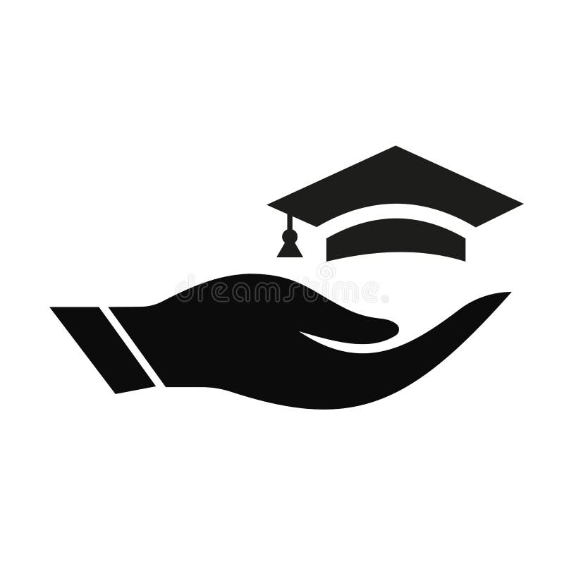 Educational Hand Logo Design. Education Hat Cap Logo with Hand Concept ...