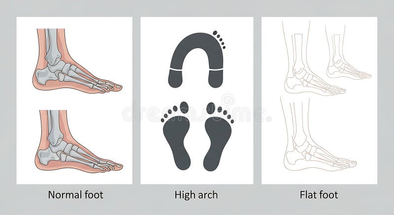 Comparative Foot Anatomy: Normal, High Arch, and Flat Foot ...