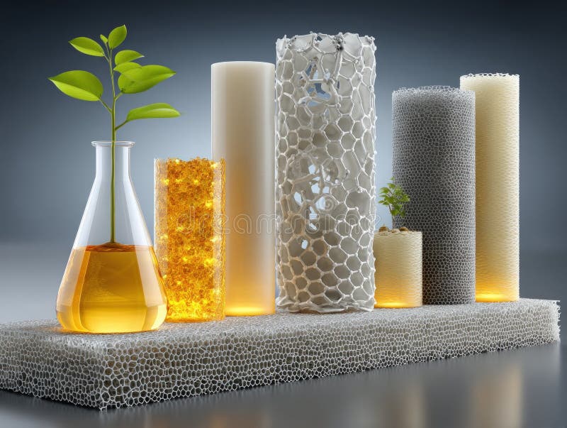 An Educational Illustration Showcasing Various Biopolymers Stock Photo ...