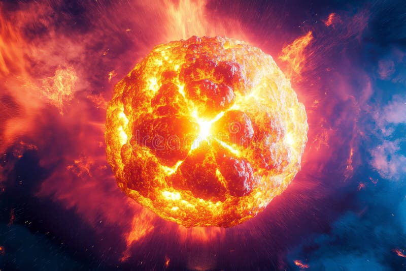 Educational Illustration Showing Nuclear Fission Process with Visual Effects Stock Illustration ...