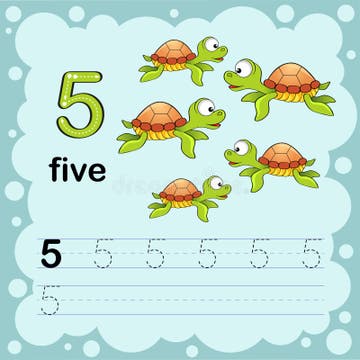 Learn To Count Cartoon Illustration Children Stock Illustrations ...