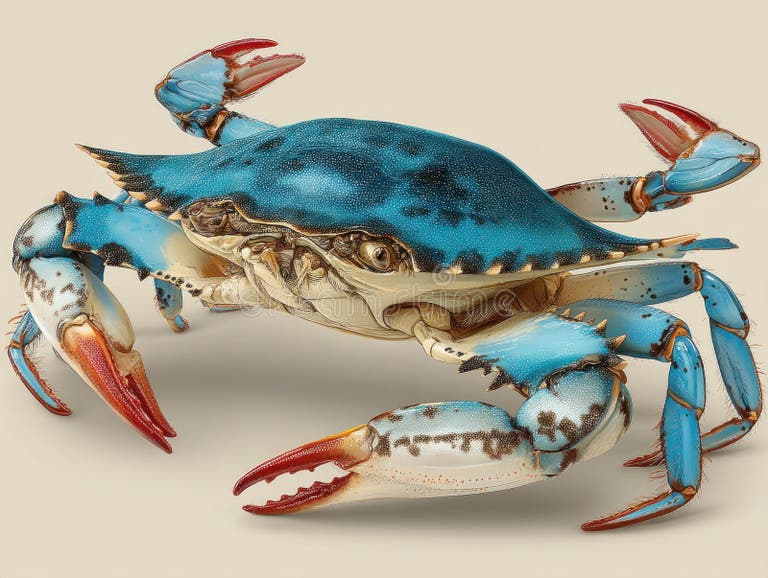 An Educational Image of the Blue Crab Species, Callinectes Sapidus ...