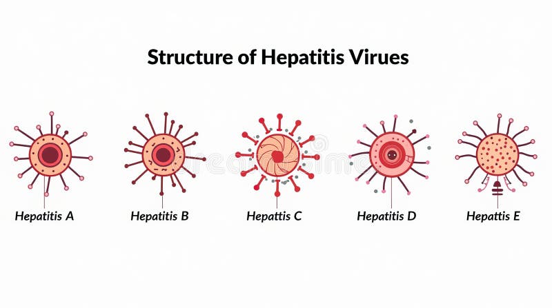 Educational Infographic on the Structure of Hepatitis Viruses Stock ...