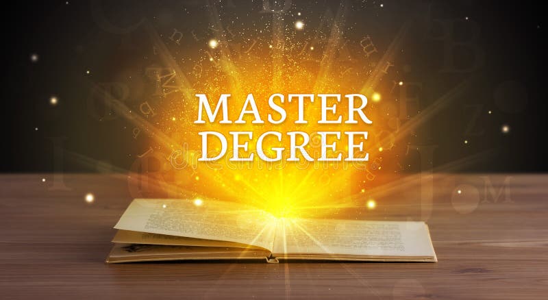 Educational Inscription Coming Out from an Open Book Stock Illustration ...