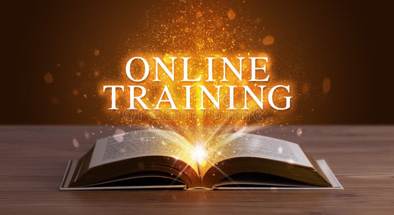 Educational Inscription Coming Out from an Open Book Stock Photo ...