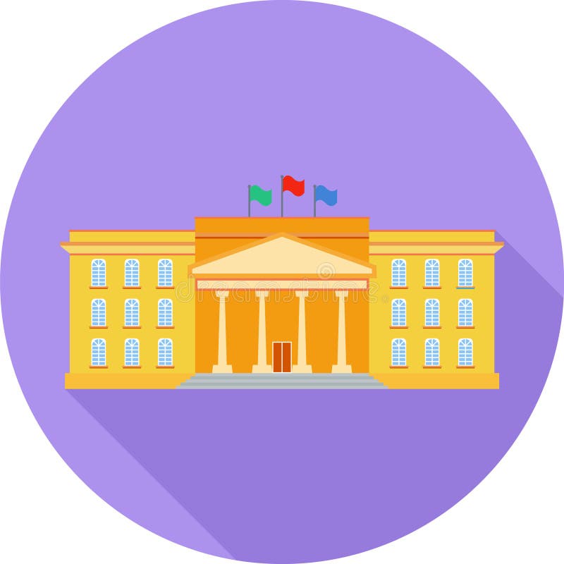 Educational Institution Flat Icon Stock Vector - Illustration of ...