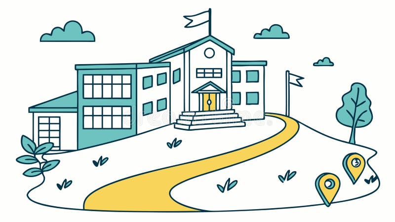 Educational Journey School Location Map. Vector Design Generative AI Stock Vector - Illustration ...