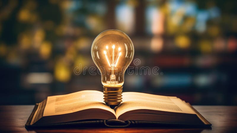 Educational Knowledge and Business Education Ideas. Glowing Light Bulb ...