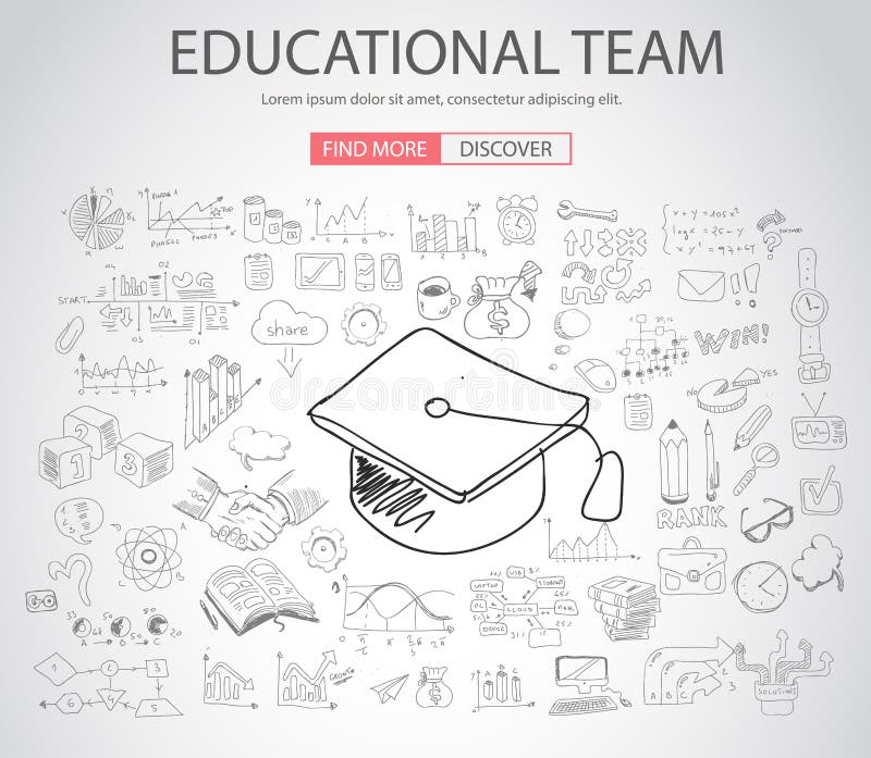 Educational and Learning Concept with Doodle Design Style Stock Vector ...
