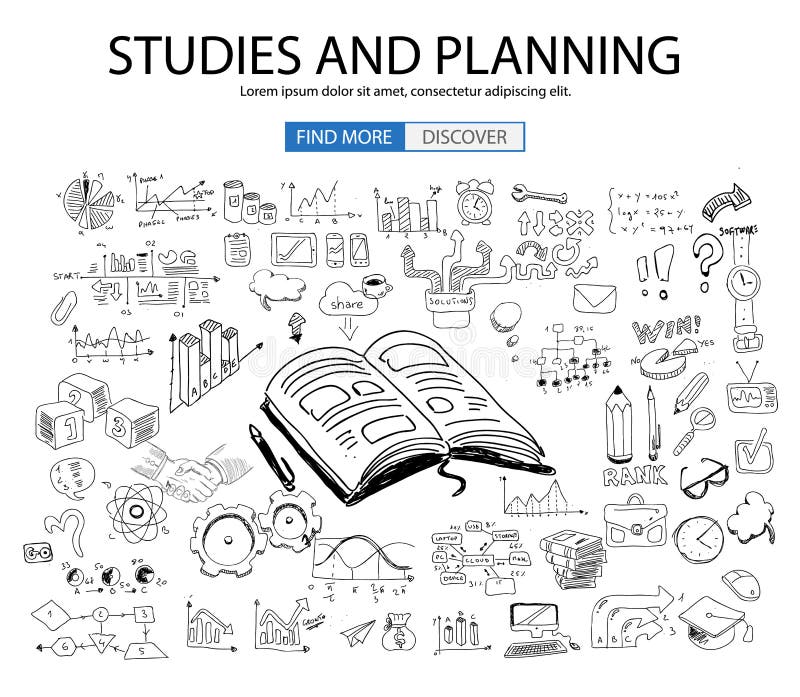 Educational and Learning Concept with Doodle Design Style Stock Vector ...