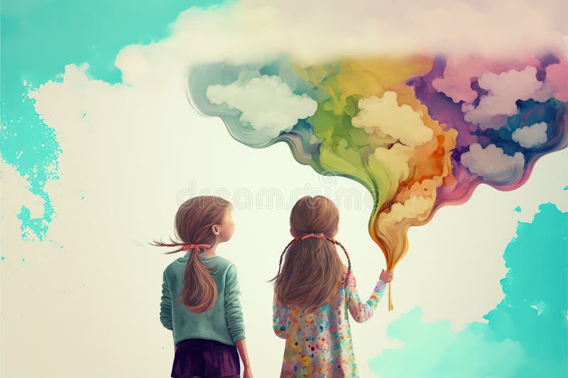 Educational Learning in Creative Way of Children Abstract Art Stock ...