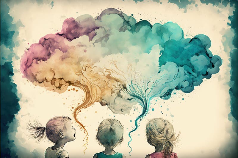 Educational Learning in Creative Way of Children Abstract Art Stock ...