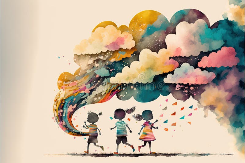 Educational Learning in Creative Way of Children Abstract Art Stock ...